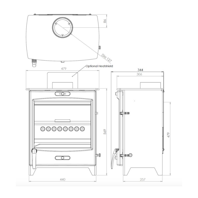 Fireline 5kW Wide Multi-Fuel Stoves - Stonewoods