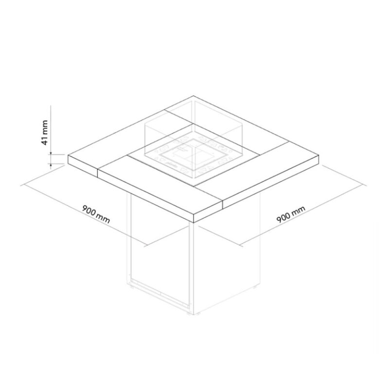 Planika Square Table Outdoor Fire Pit - Stonewoods