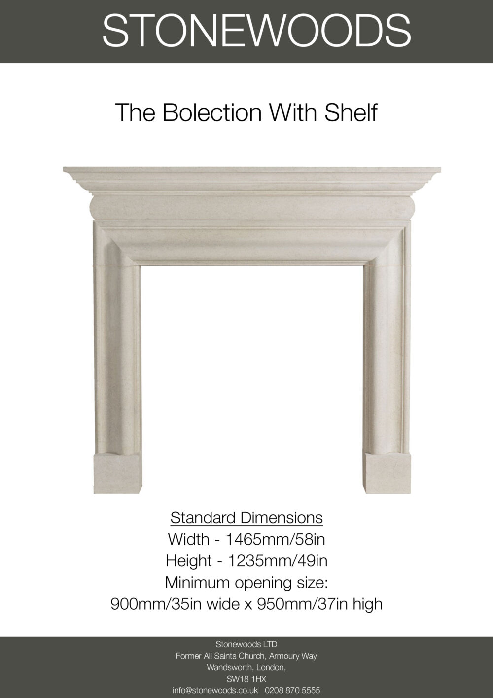 The Bolection With Shelf Mantel - Stonewoods