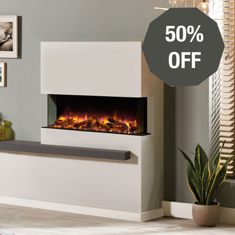 Gazco eReflex 110W Outset 3-Sided Electric Fire - Stonewoods